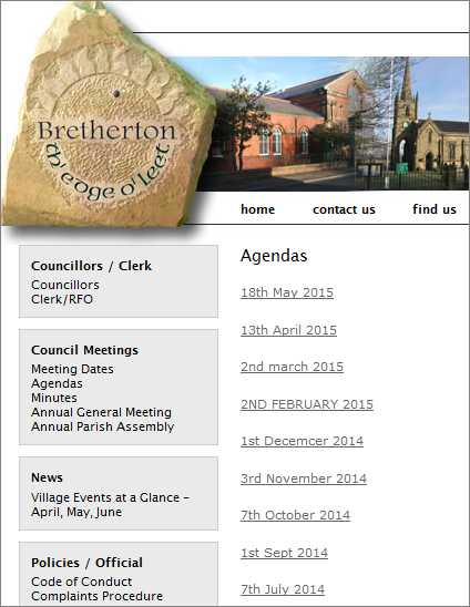 Parish Council websites for Transparency Code - Redleg.Net > IT Support ...